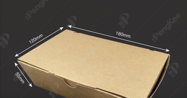 TBH 900 KRAFT PAPER LUNCH BOX WITH SELF LOCK L180MM X W120MM X H55MM